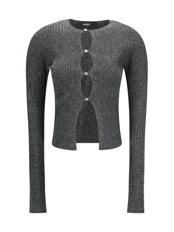 Amiri Lurex Ribbed Cardigan