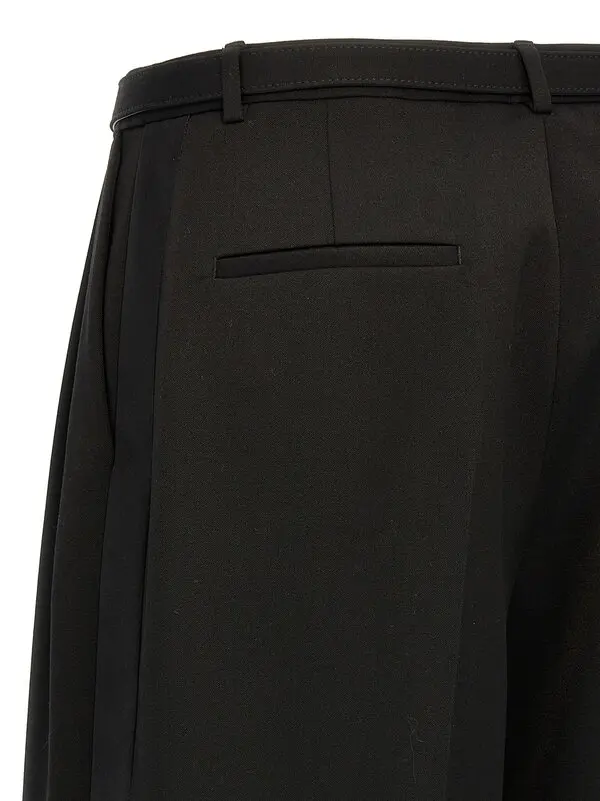 JIL SANDER Wool Wide Leg Trousers With Satin Detail