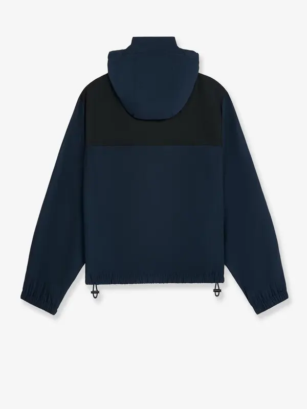 Celine Bicolor Nylon Jacket With Hood And Drawstring - Blue