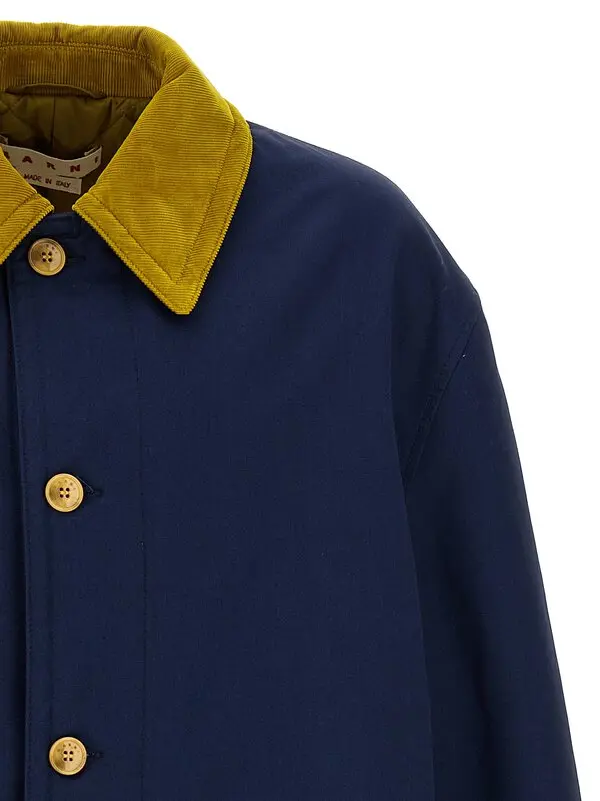 Marni Cotton Gabardine Parka With Quilted Lining