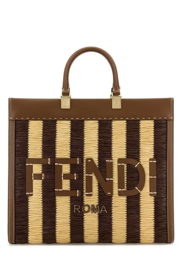 Fendi Raffia Medium Sunshine Shopping Bag - Multicolor