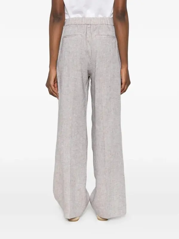 Peserico Linen Wide Leg Pants - Multicolor
