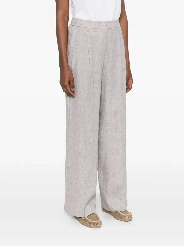 Peserico Linen Wide Leg Pants - Multicolor