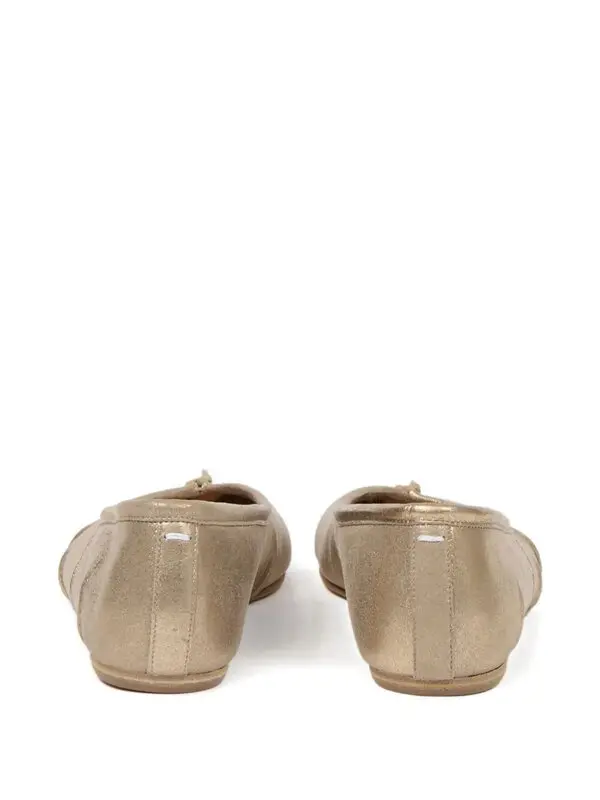 MAISON MARGIELA Tabi Metallic Leather Ballerinas - Silver