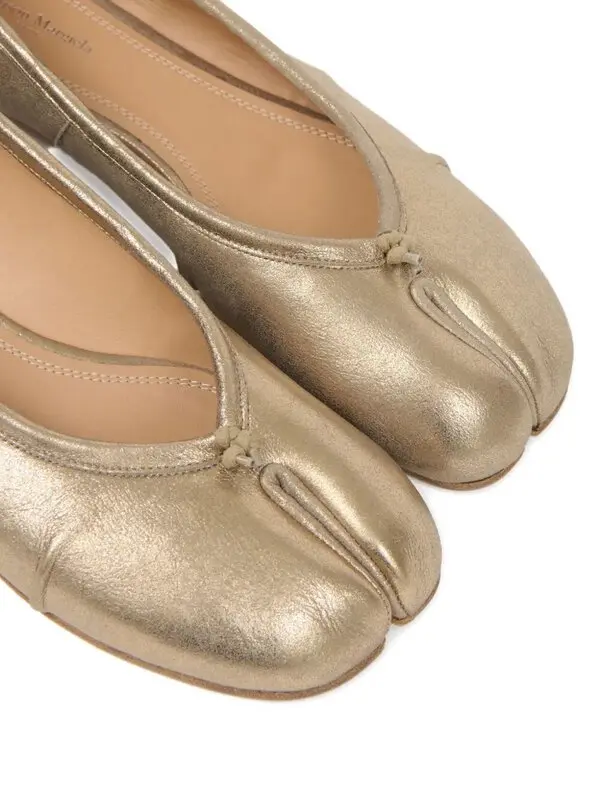 MAISON MARGIELA Tabi Metallic Leather Ballerinas - Silver