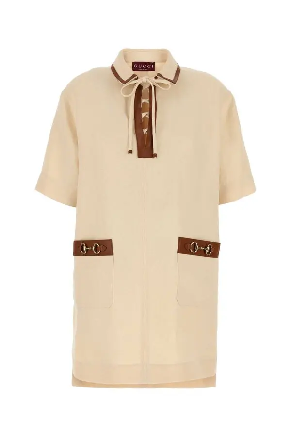 Gucci Linen Mini Dress - Brown