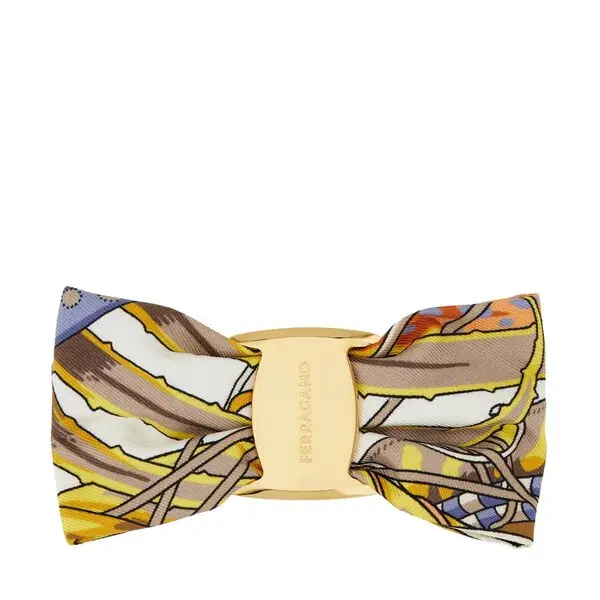 FERRAGAMO Rooster Pattern Silk Hair Clip - Multicolor