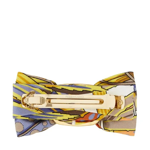 FERRAGAMO Rooster Pattern Silk Hair Clip