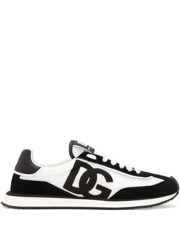 Dolce & Gabbana Dg Cushion Sneakers In Suede And Mesh - Black