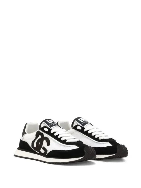 Dolce & Gabbana Dg Cushion Sneakers In Suede And Mesh - Black