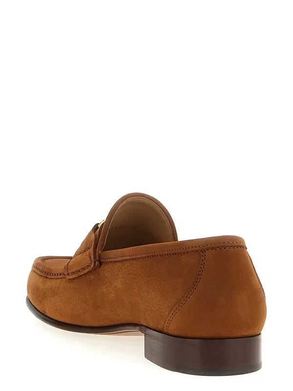 Valentino Garavani Suede Deer Loafers With Vlogo Signature Detail - Brown