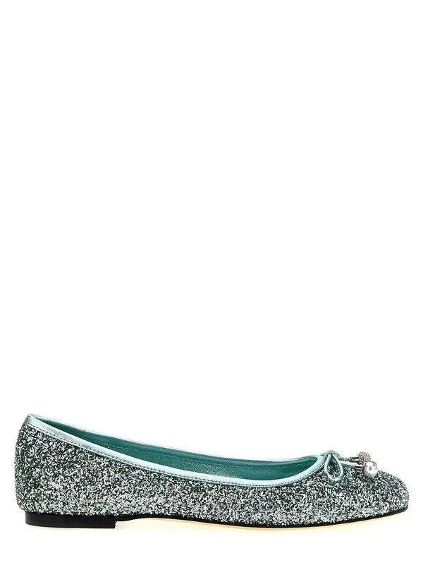 JIMMY CHOO Elme Ballet Flats With Embellishments - Green
