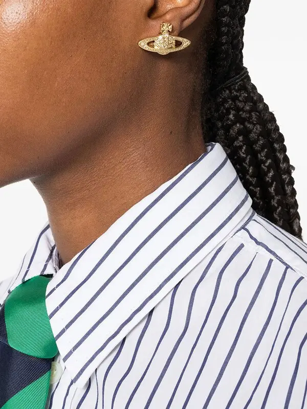 VIVIENNE WESTWOOD Mini Bas Relief Earrings - Silver