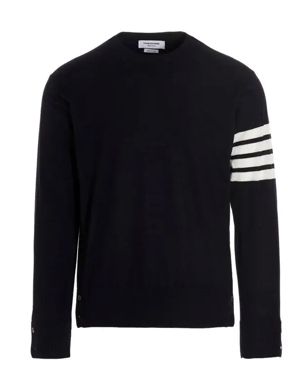 Thom Browne Bar Merino Wool Sweater - Blue