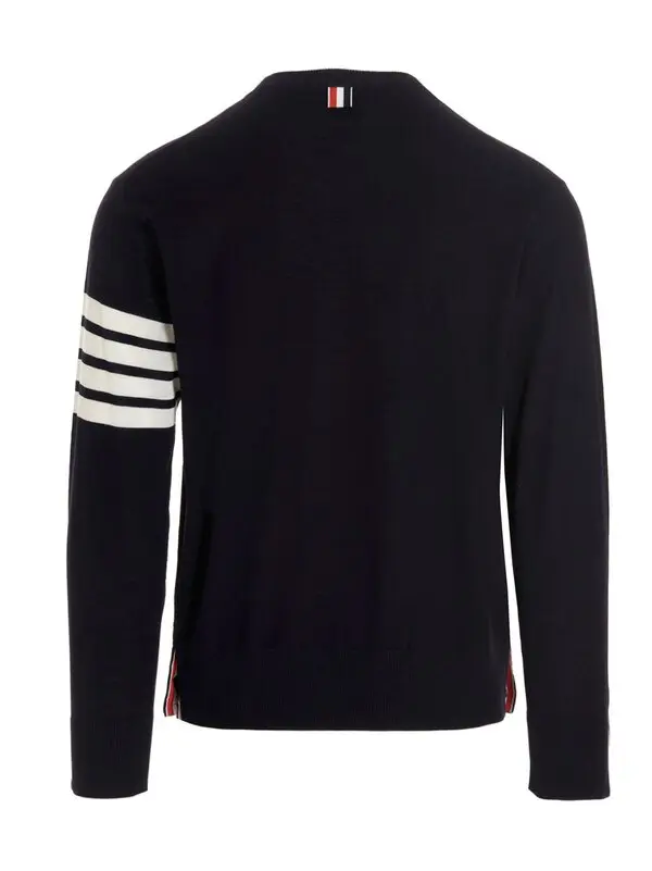 Thom Browne Bar Merino Wool Sweater - Blue