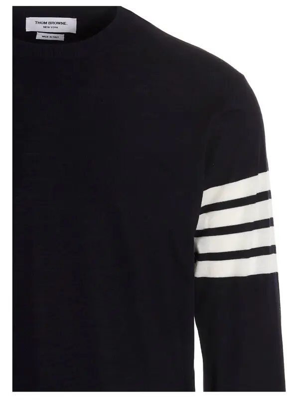 Thom Browne Bar Merino Wool Sweater - Blue