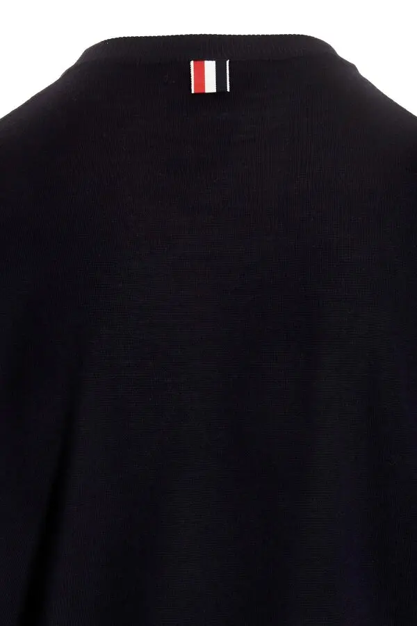 Thom Browne Bar Merino Wool Sweater - Blue