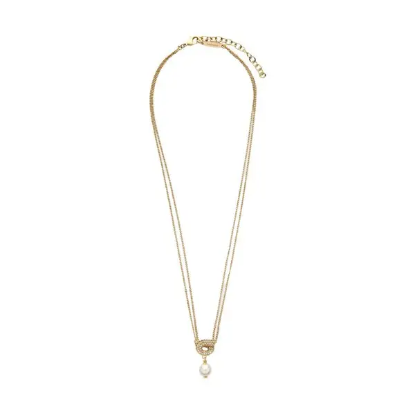 FERRAGAMO Necklace With Gancini Pendant - Gold