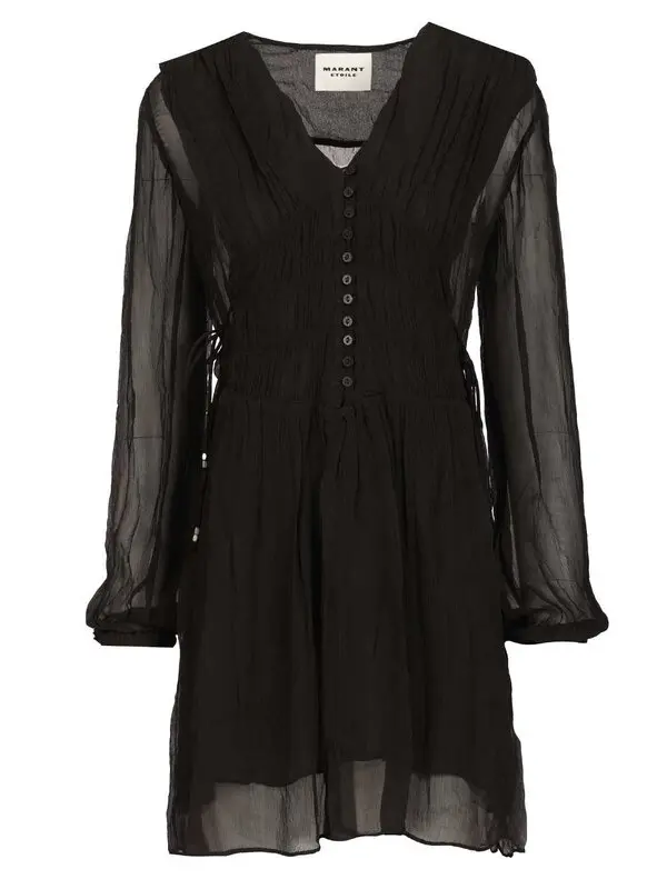 Isabel Marant Étoile Loriena Printed V-neck Dress - Black