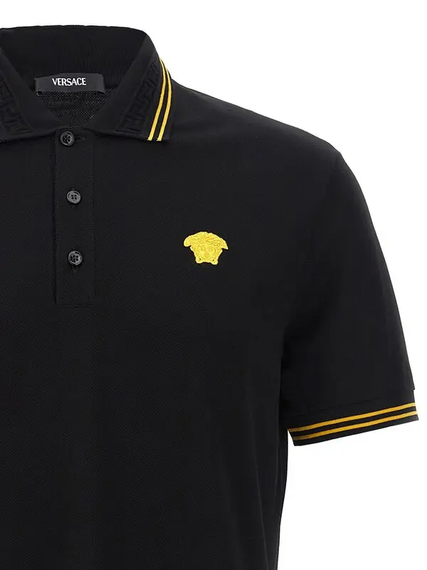 Versace Medusa' Polo Shirt - Black