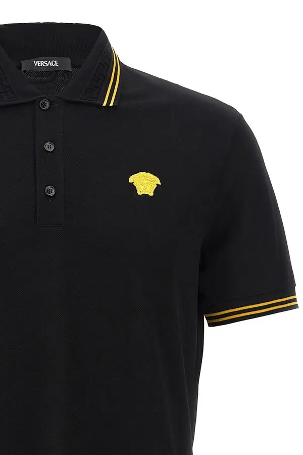 Versace Medusa' Polo Shirt - Black