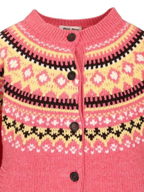 Miu Miu Wool Jacquard Cardigan