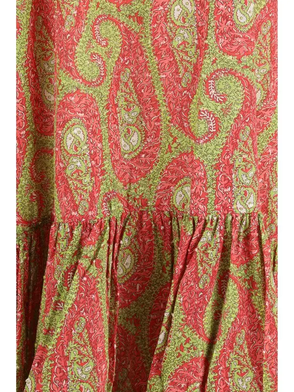 Etro Sleeveless Maxi Dress With Paisley Print And Ruffled Hem