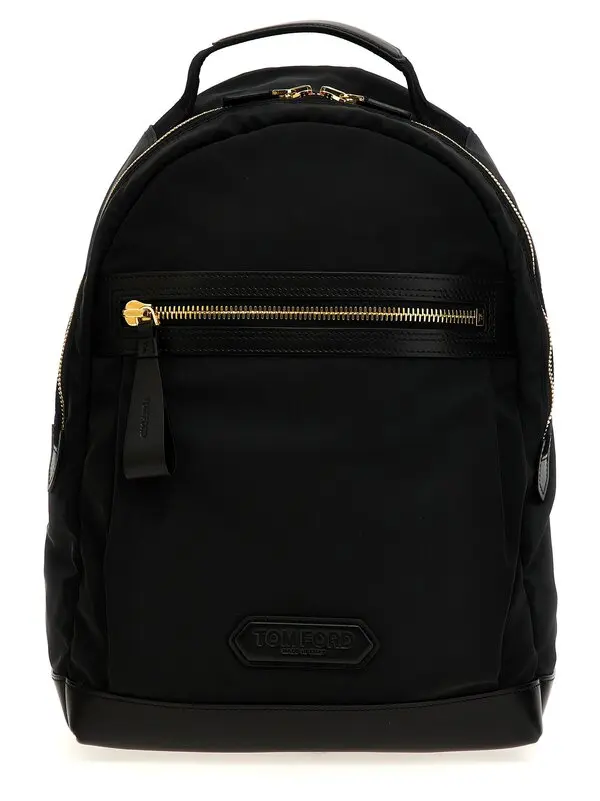 TOM FORD Nylon Backpack With Leather-effect Details - Black