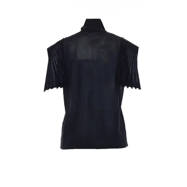Alaïa Short-sleeve Draped Turtleneck Top