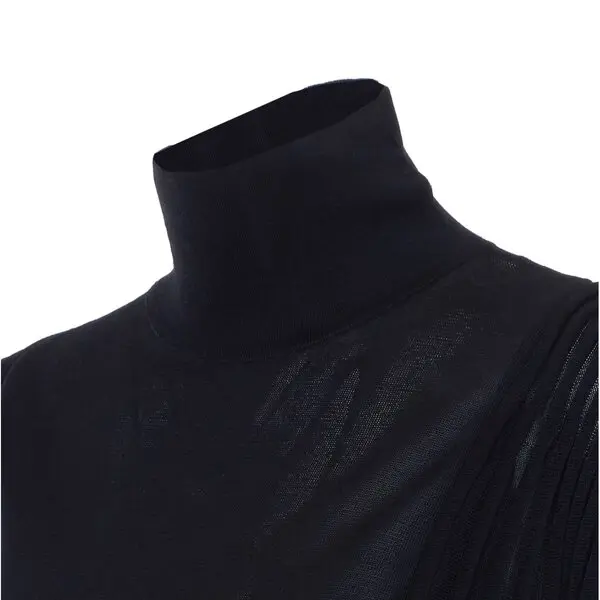Alaïa Short-sleeve Draped Turtleneck Top