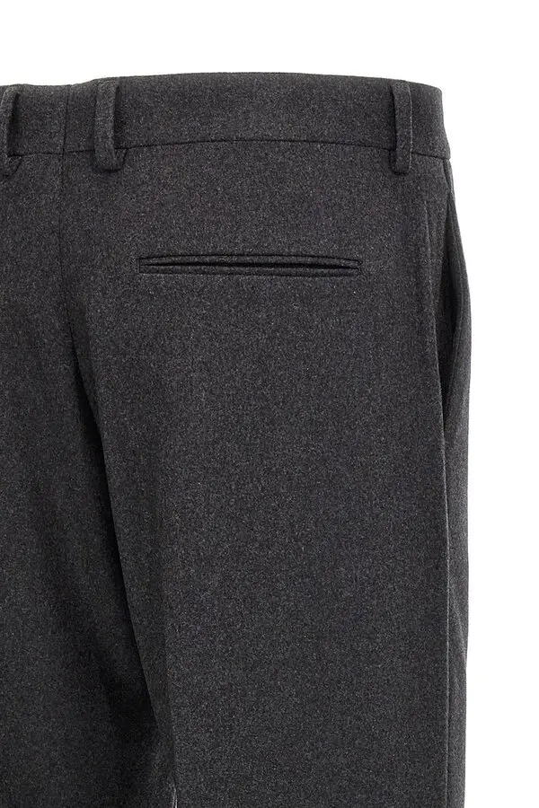 Fendi Cashmere Trousers With Pressed Pleat