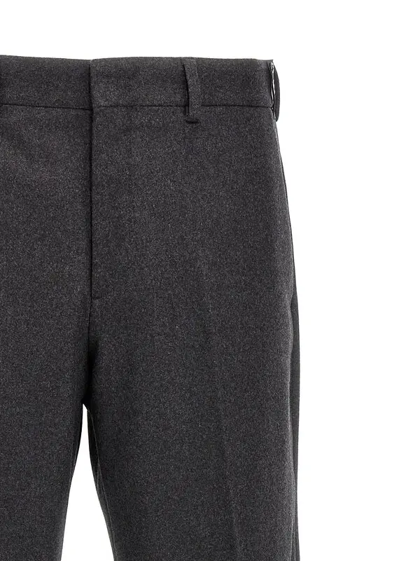 Fendi Cashmere Trousers With Pressed Pleat
