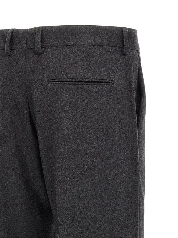 Fendi Cashmere Trousers With Pressed Pleat