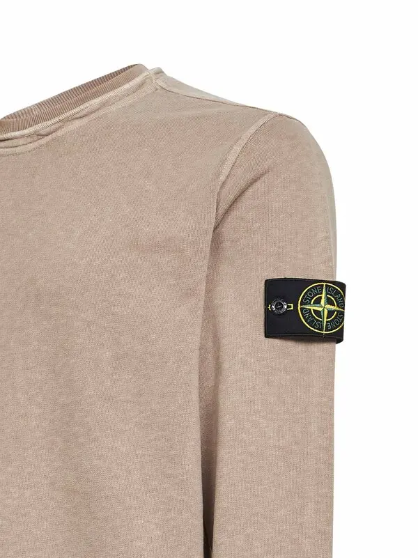 Stone Island Desert Slub-effect Malfilé Cotton Sweatshirt - Multicolor