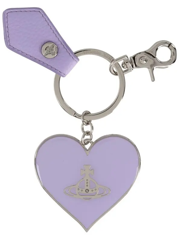 VIVIENNE WESTWOOD Mirror Heart Keychain - Purple