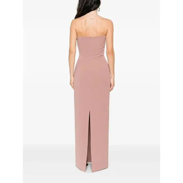 Solace London Off-shoulder Strapless Gown With Rear Slit