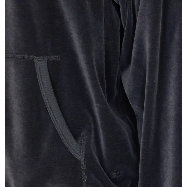 TOM FORD Velour Hoodie - Gray