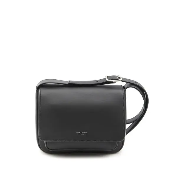Saint Laurent Calf Leather Messenger Bag - Black