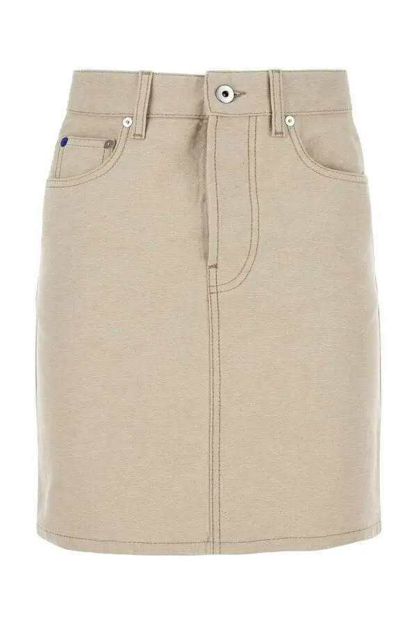 Burberry Sand Denim Mini Skirt - Brown