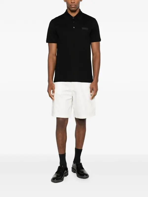 Givenchy Paris Gros Grain Cotton Polo - Black