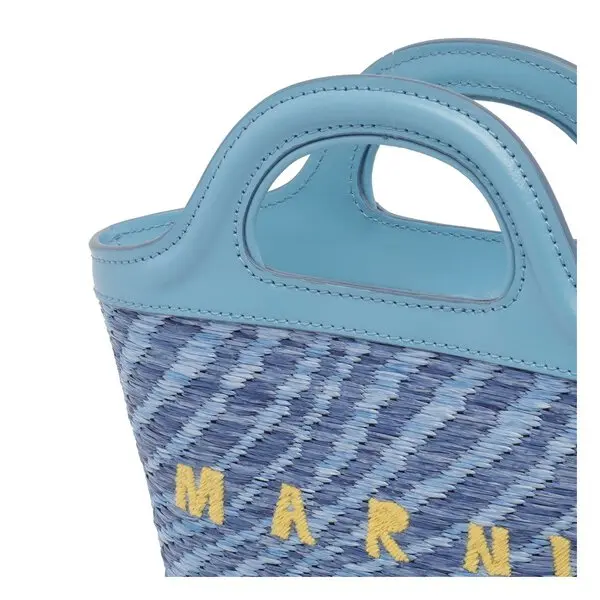 Marni Micro Tropicalia Handbag In Wavy-raffia Effect Fabric