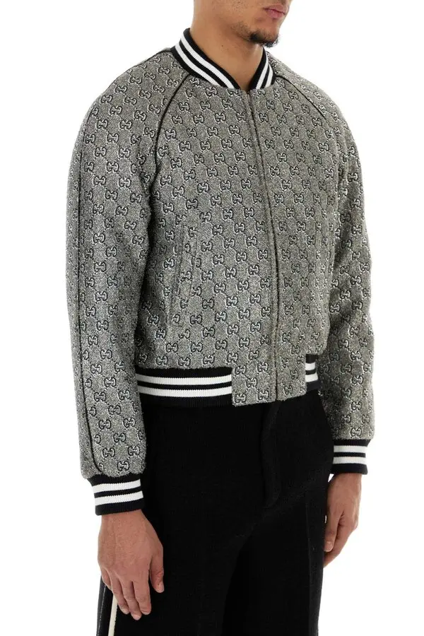 Gucci Embellished Tweed Bomber Jacket - Multicolor