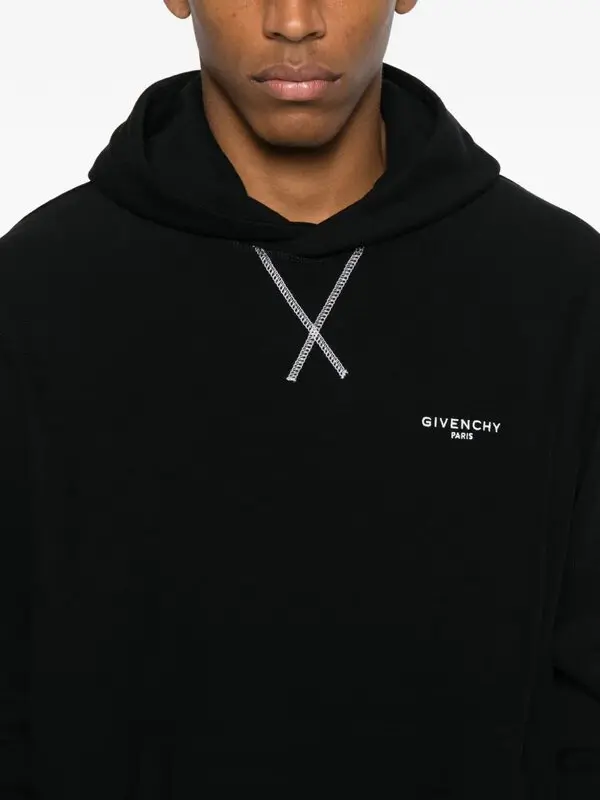 Givenchy Couture Seam Hoodie With Paris Embroidery - Black