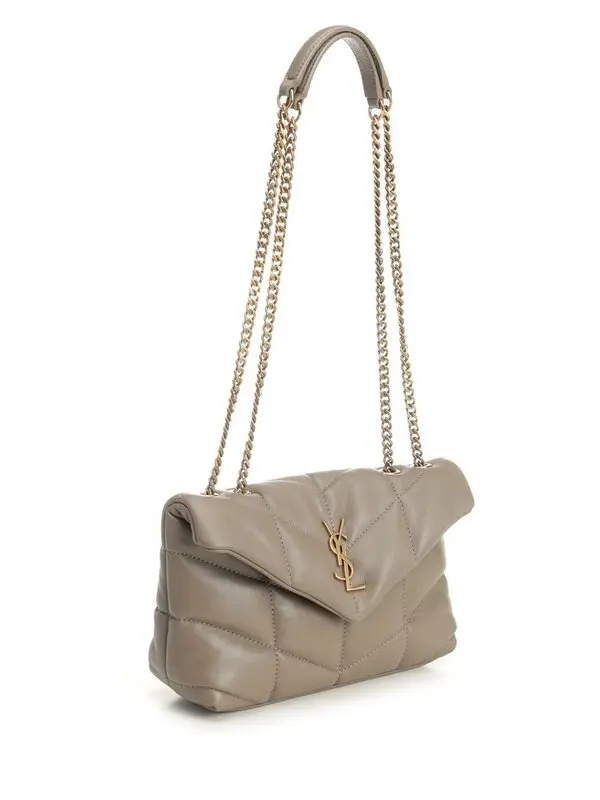 Saint Laurent Mini Loulou Puffer Bag - Gray
