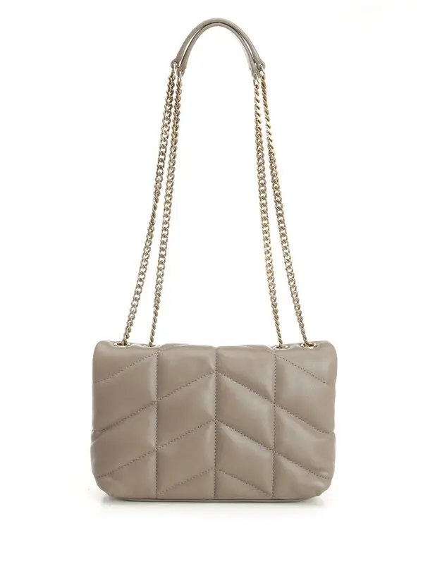 Saint Laurent Mini Loulou Puffer Bag - Gray
