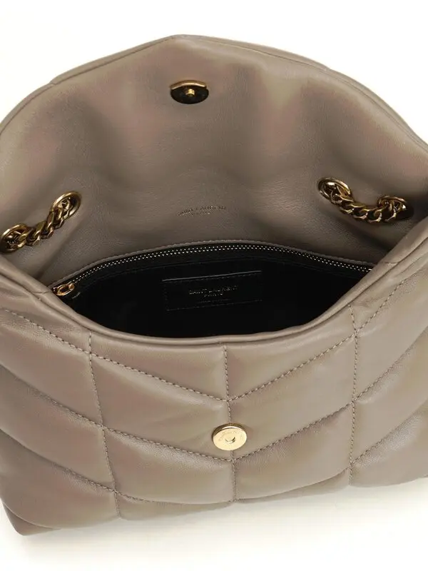 Saint Laurent Mini Loulou Puffer Bag - Gray