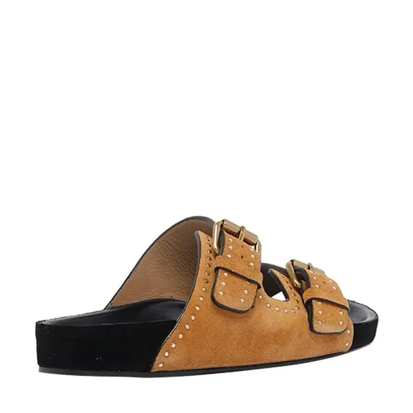 Isabel Marant Étoile Lennyo Studded Suede Sandals - Brown