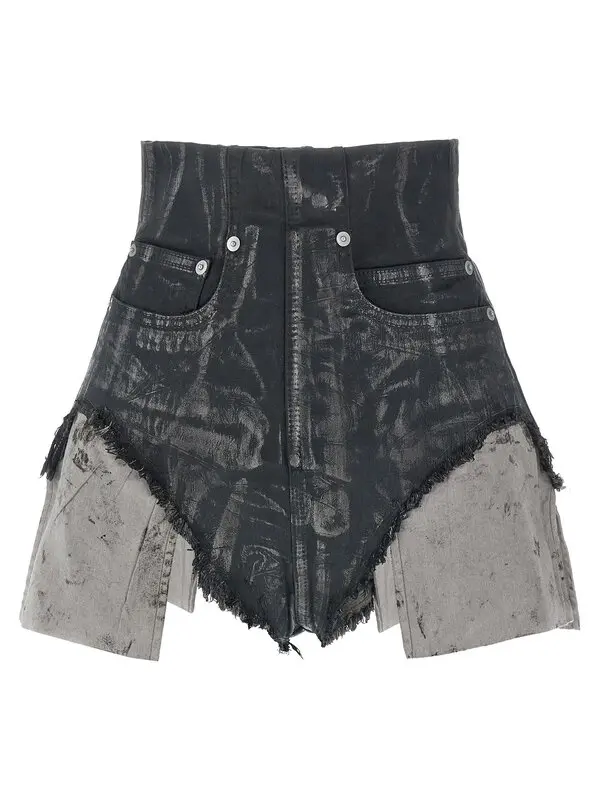 Rick Owens Dirt Cutoffs Coated Effect Slim Fit Shorts - Brown
