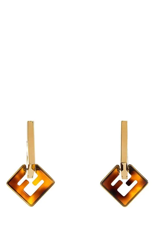 Fendi Logo Motif Drop Earrings - Multicolor