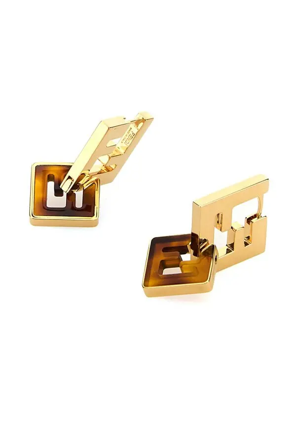 Fendi Logo Motif Drop Earrings - Multicolor